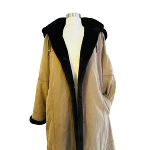 Utex | Jackets & Coats | Vintage Utex Long Brown Coat With Faux Fur ...